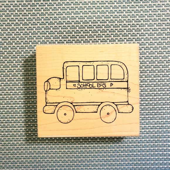 Art | Vtg School Bus Rubber Stamp | Poshmark